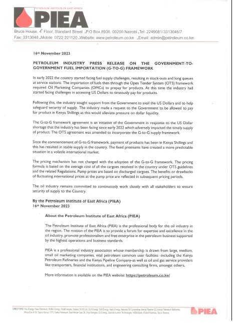 Press Release – PIEA